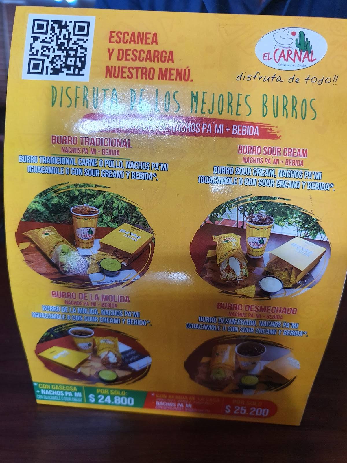 Carta del restaurante El Carnal - Javeriana, Bogotá, Javeriana