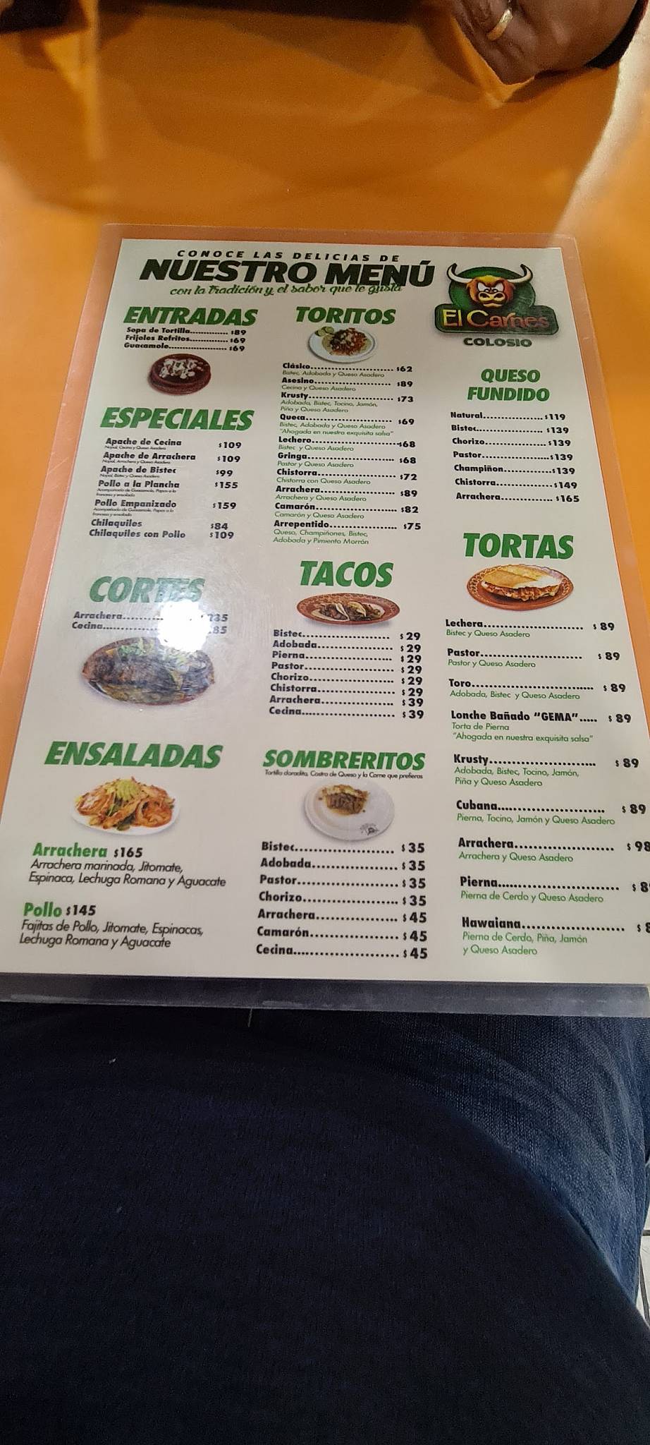 Carta del restaurante El Carnes - Sucursal Colosio, Aguascalientes ...