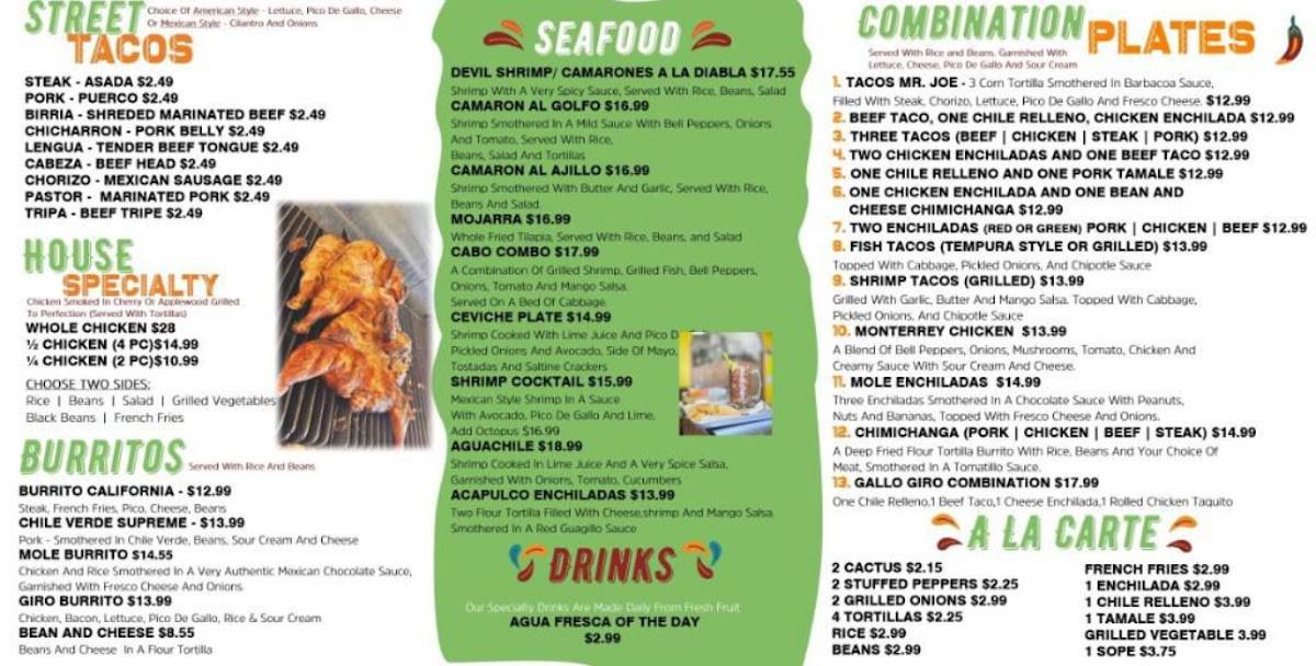 Menu at El Gallo Giro restaurant, Orem, 91 State St