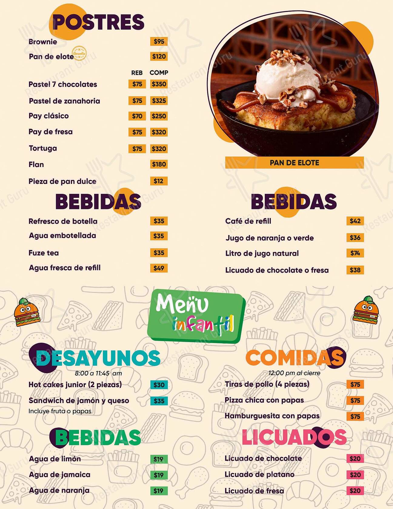 Carta del restaurante El Lugar del Max, Apodaca