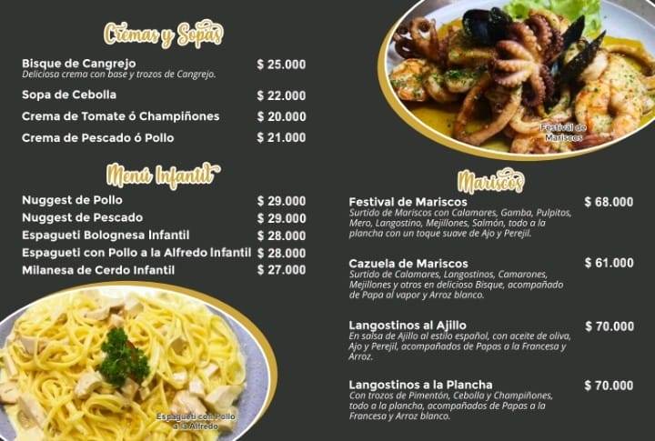 Carta del restaurante El Mesón Español, Pereira