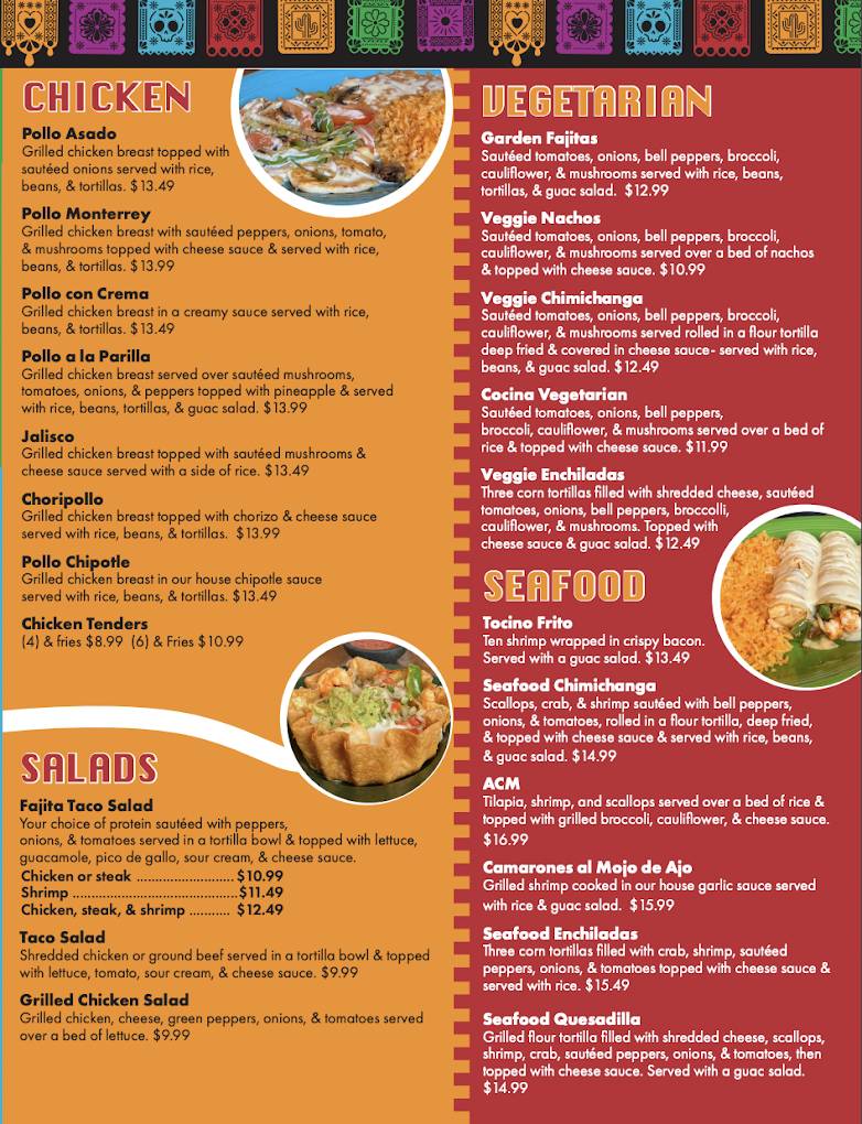 Menu at El Palenque Mexican Restaurant, Duncan Falls