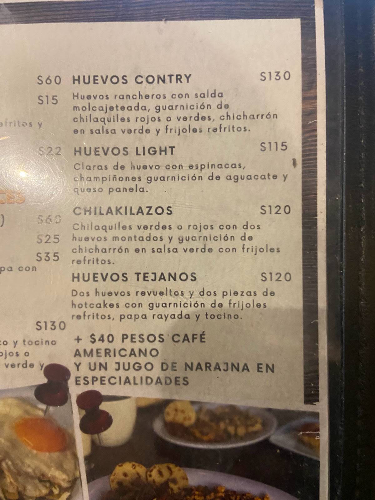 Carta del restaurante El Palmito, Monterrey, Av. Eugenio Garza Sada #3973