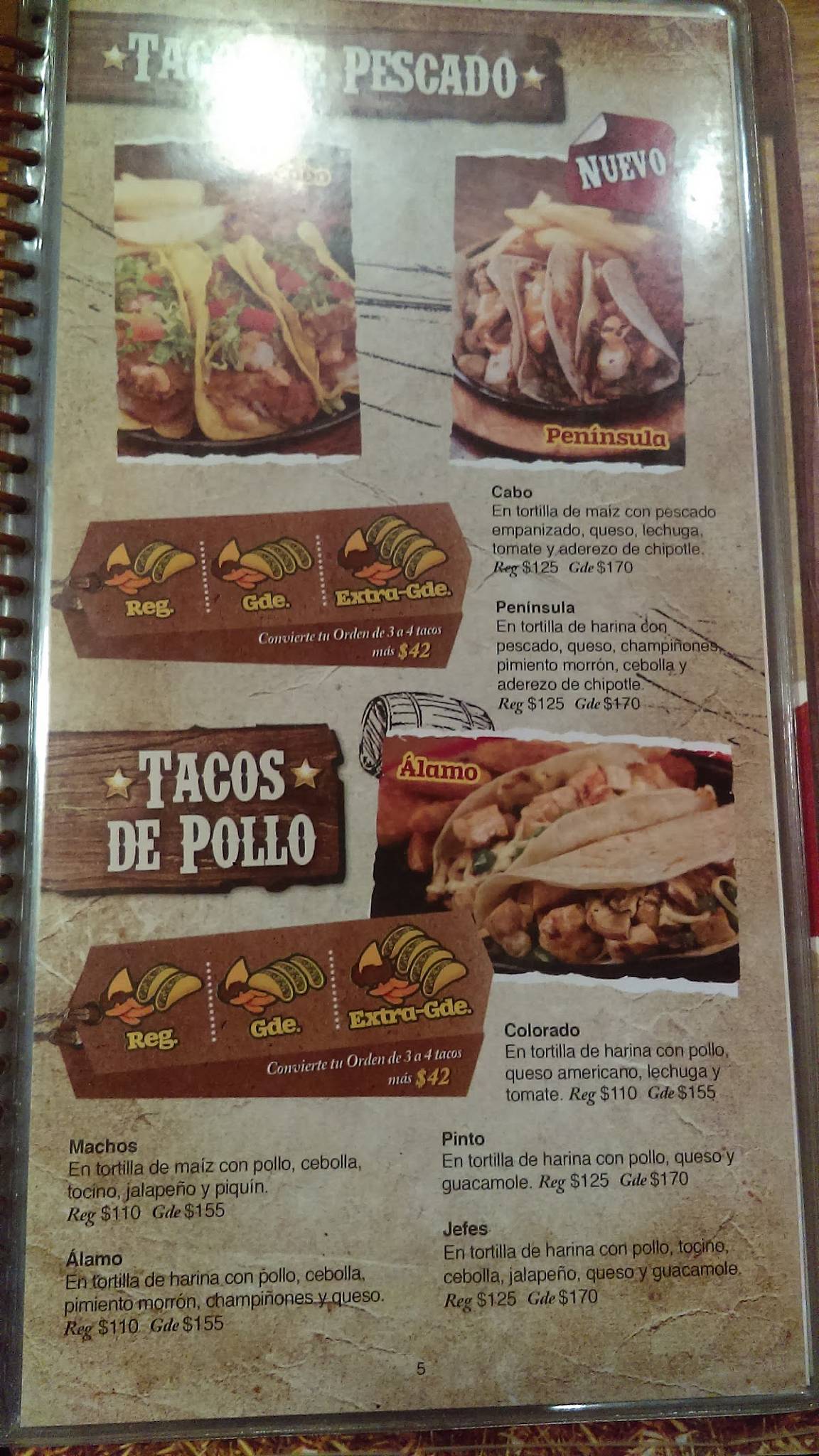 Carta del restaurante El Papalote Taco & Grill Cumbres, Monterrey ...