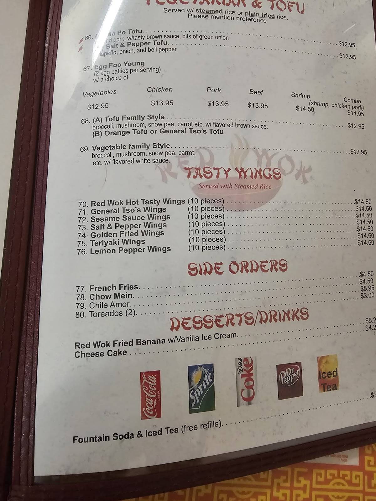 Menu at Red Wok restaurant, El Paso, N Mesa St Suite U