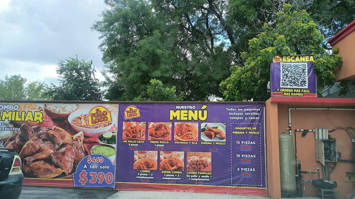 Carta del restaurante El Pollo Loco, Ciudad Río Bravo