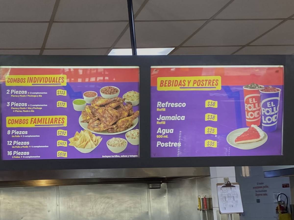 Carta del restaurante El Pollo Loco, Monterrey, Av. Ruiz Cortines 5600
