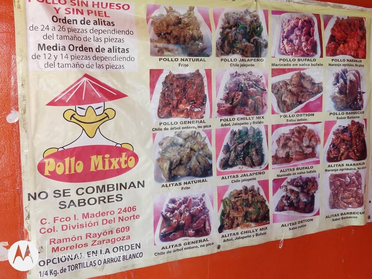 Carta del restaurante Pollo Mixto, Ciudad Juarez, C. Ramón Rayon 609