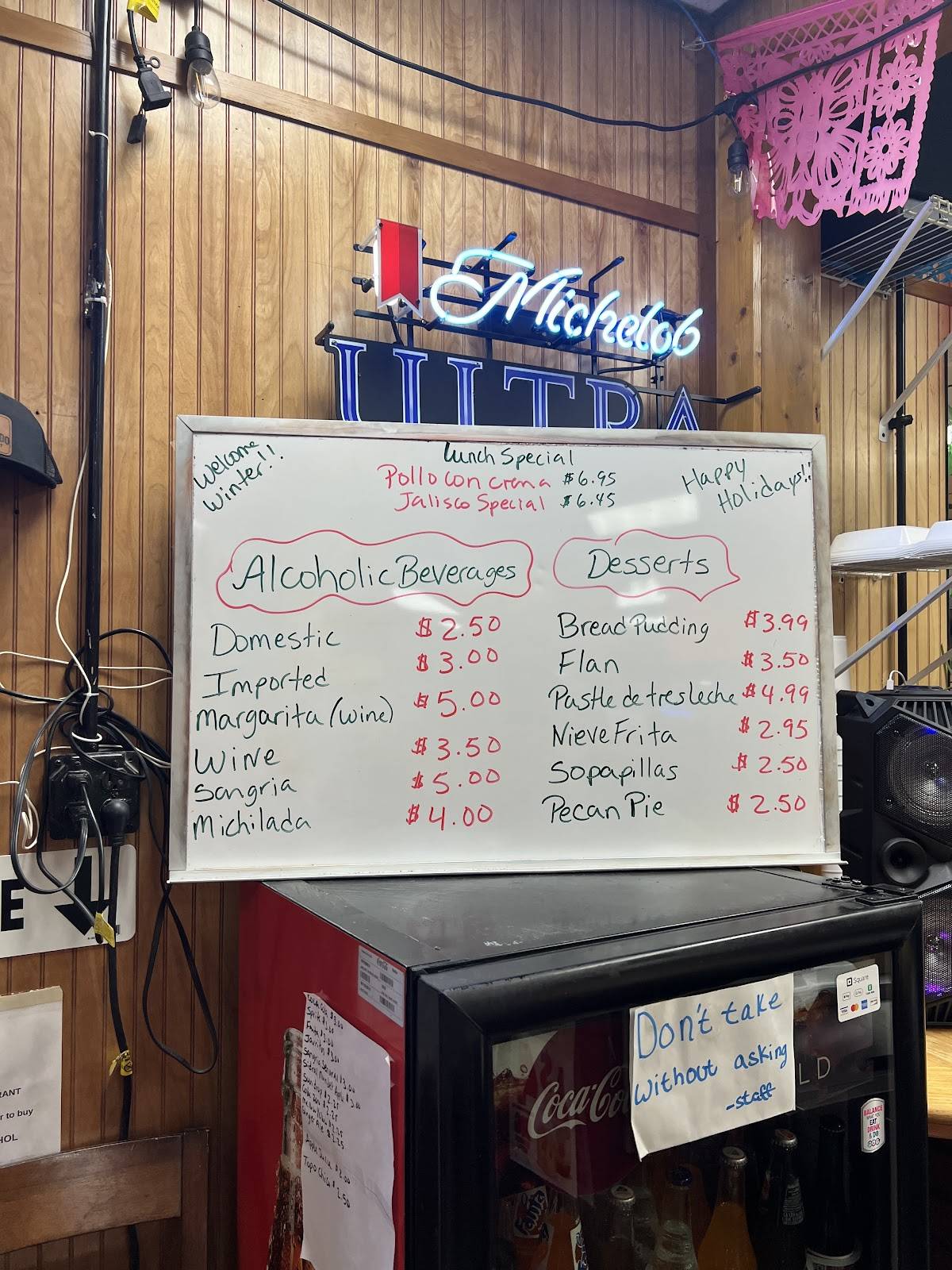 Menu at El Preferido Mexican Restaurant, Clover