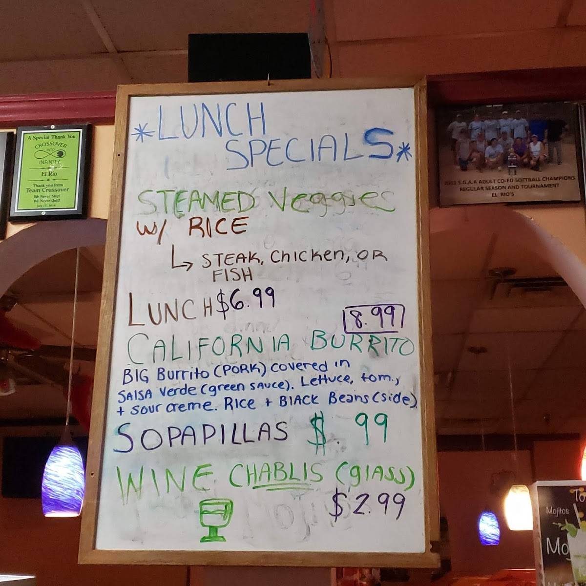 Menu at El Rio Mexican Restaurant, Creedmoor, E Lyon Station Rd B