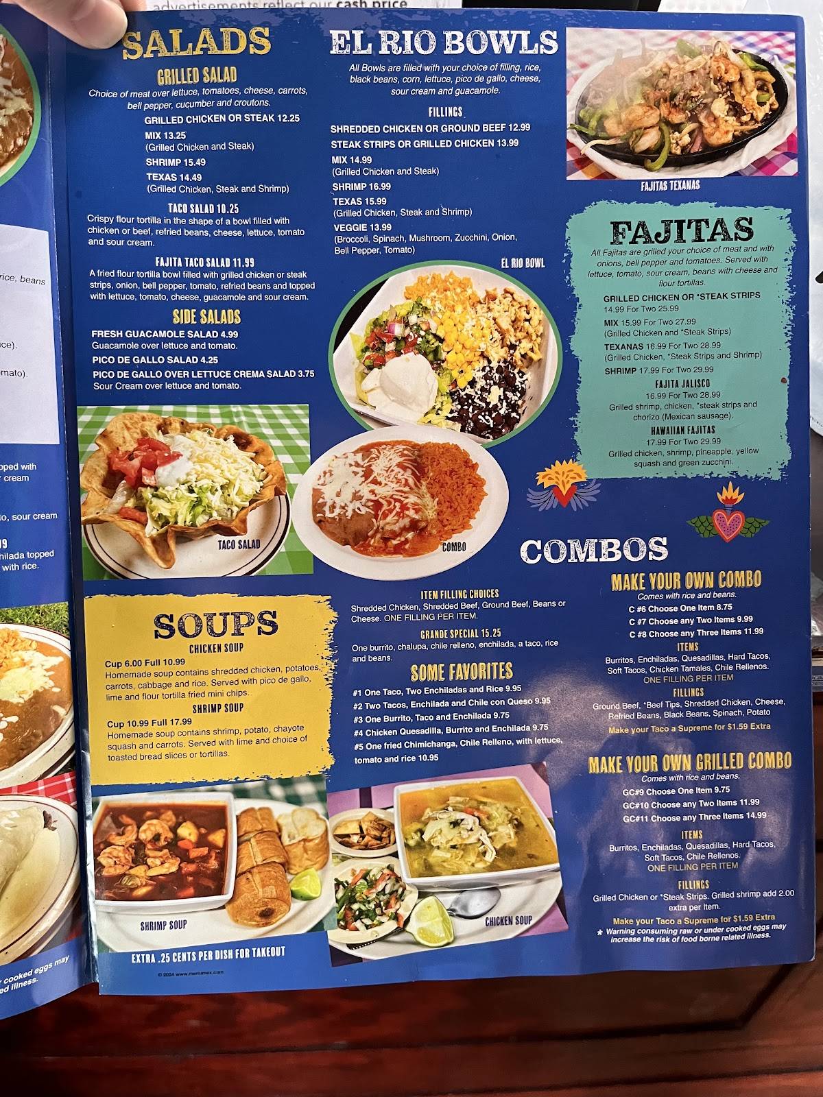 Menu at El Rio Mexican Restaurant, Creedmoor, E Lyon Station Rd B