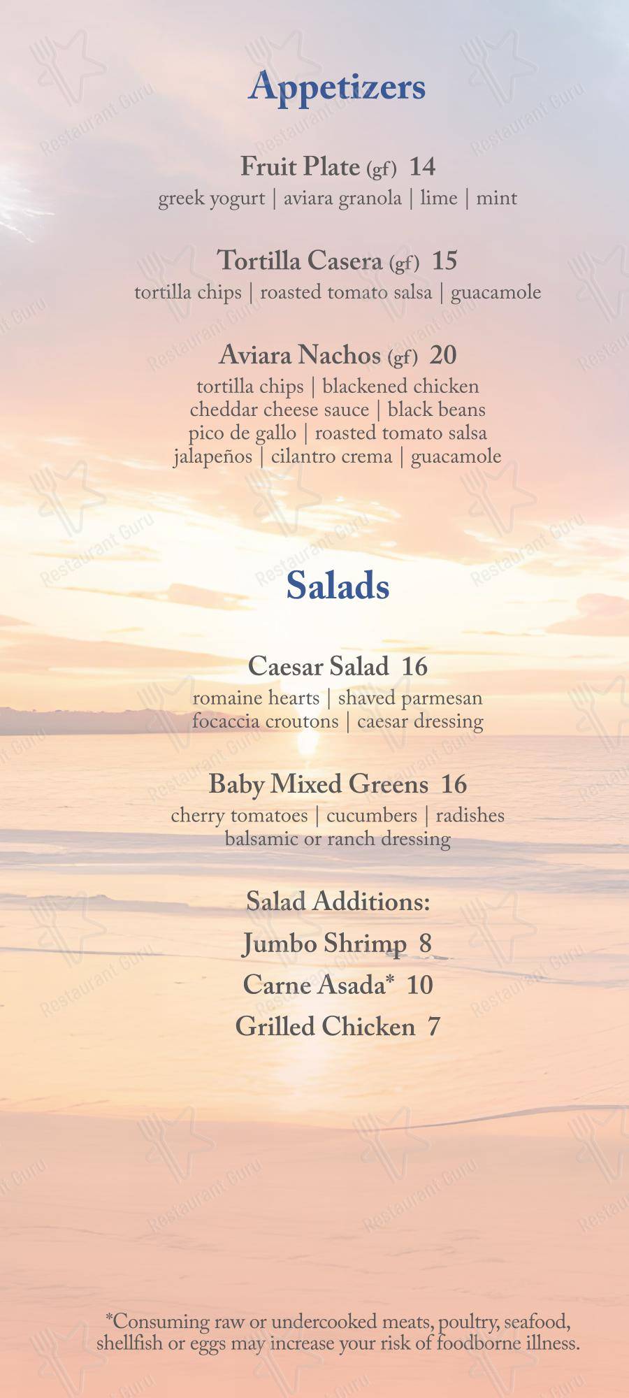 Menu at Ember & Rye steakhouse, Carlsbad