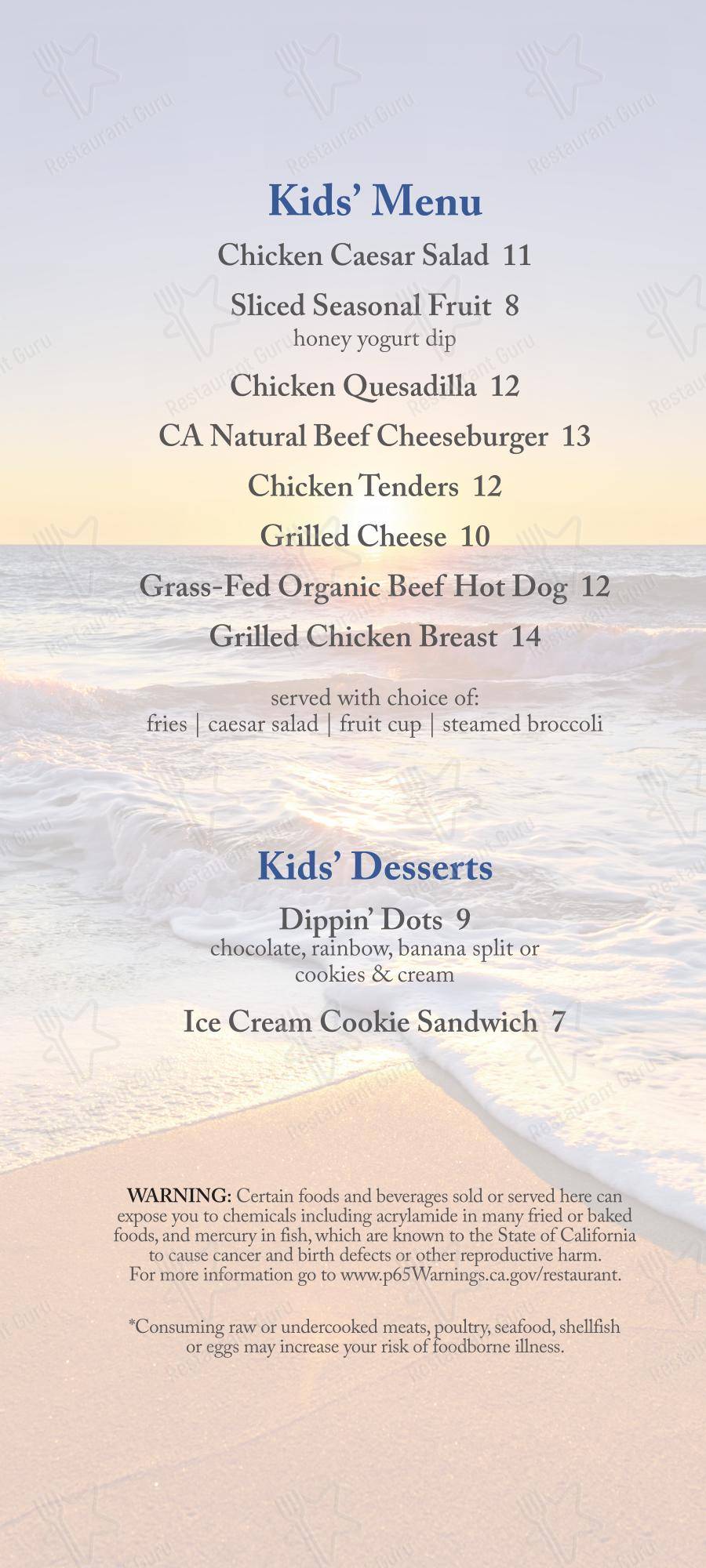Menu at Ember & Rye steakhouse, Carlsbad