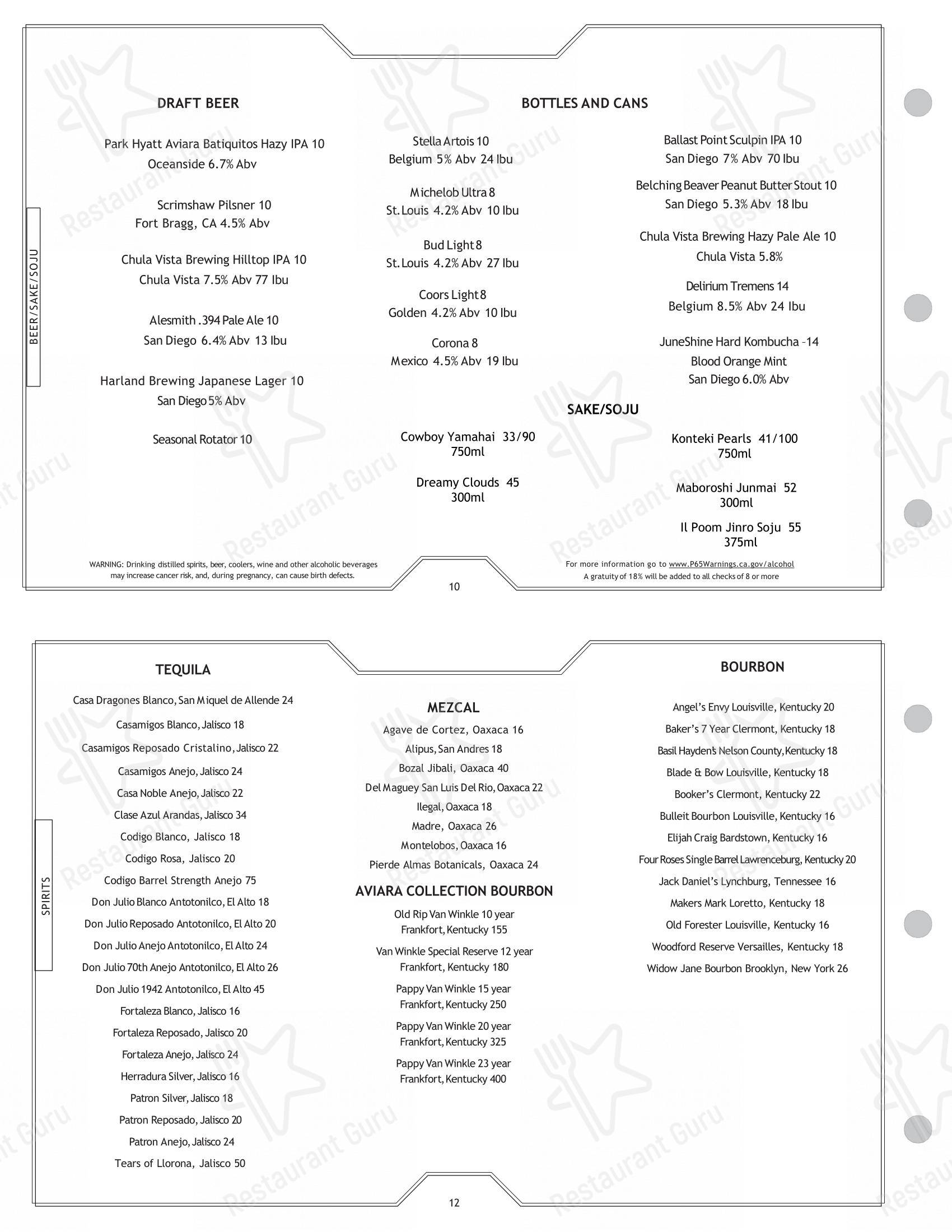 Menu at Ember & Rye steakhouse, Carlsbad