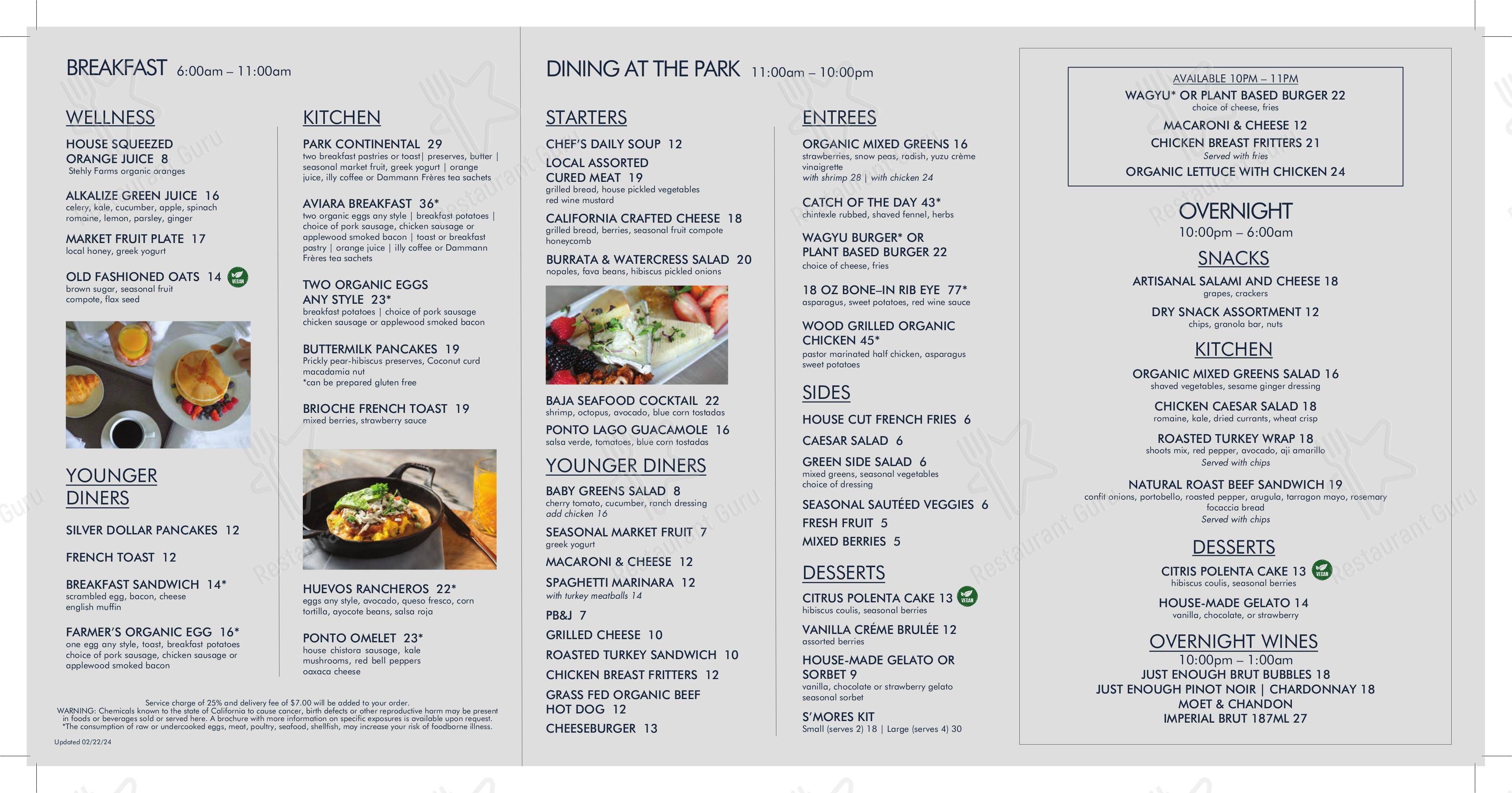 Menu at Ember & Rye steakhouse, Carlsbad
