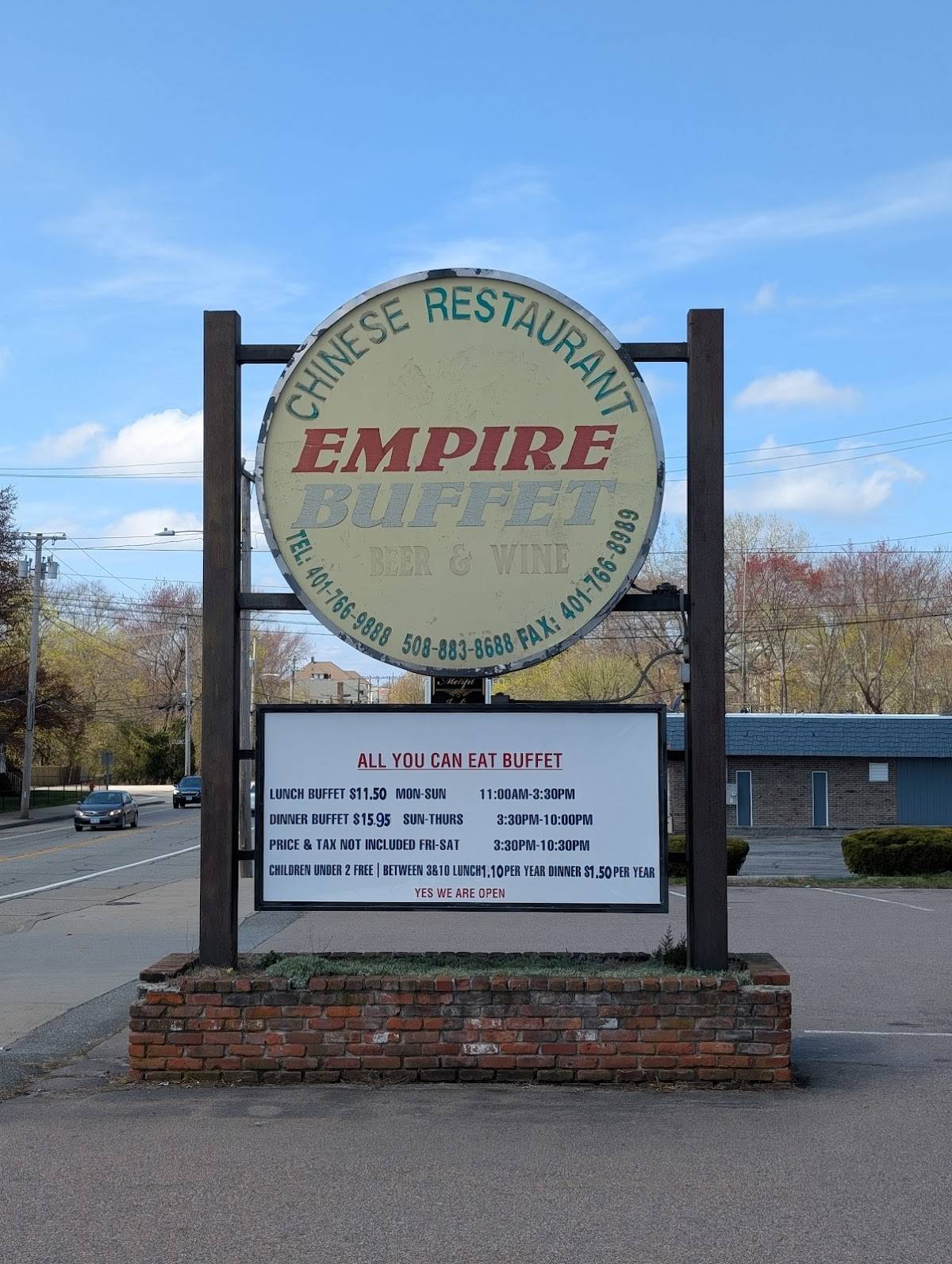 Menu at Empire Buffet restaurant, Woonsocket