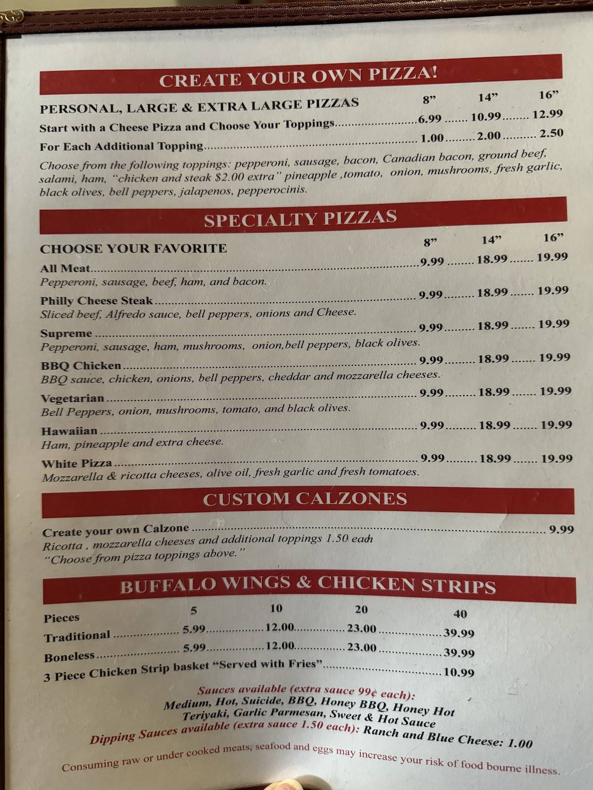 Menu at Encanto Italian Grill pizzeria, Prescott Valley