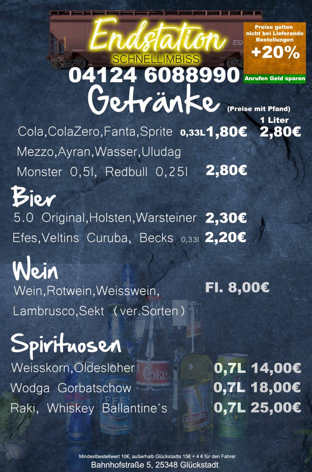 Menu at Endstation Schnellimbiss Glückstadt restaurant, Glückstadt