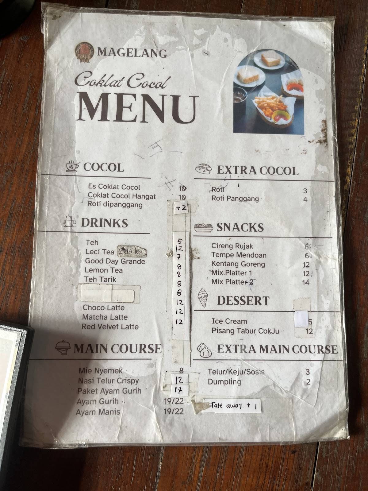 Menu at Es Coklat Cocol Magelang cafe, Magelang