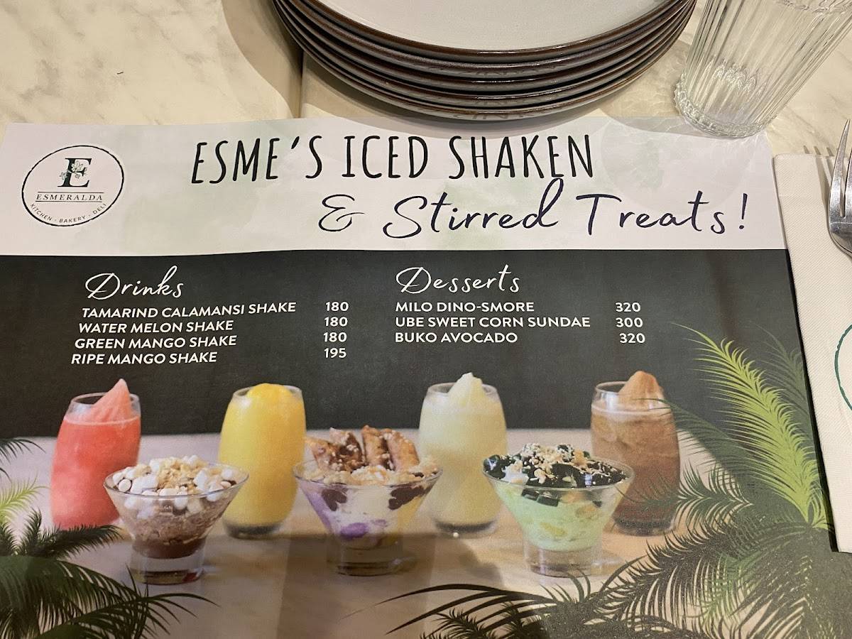 Menu at Esmeralda Kitchen restaurant, Quezon City