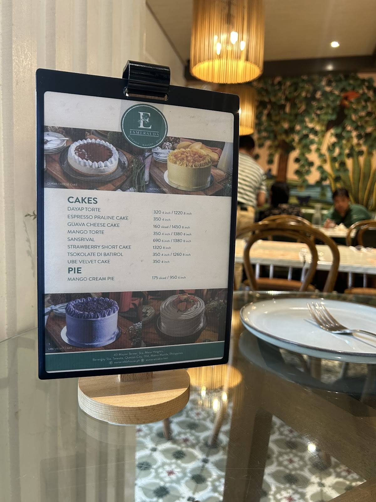 Menu at Esmeralda Kitchen restaurant, Quezon City