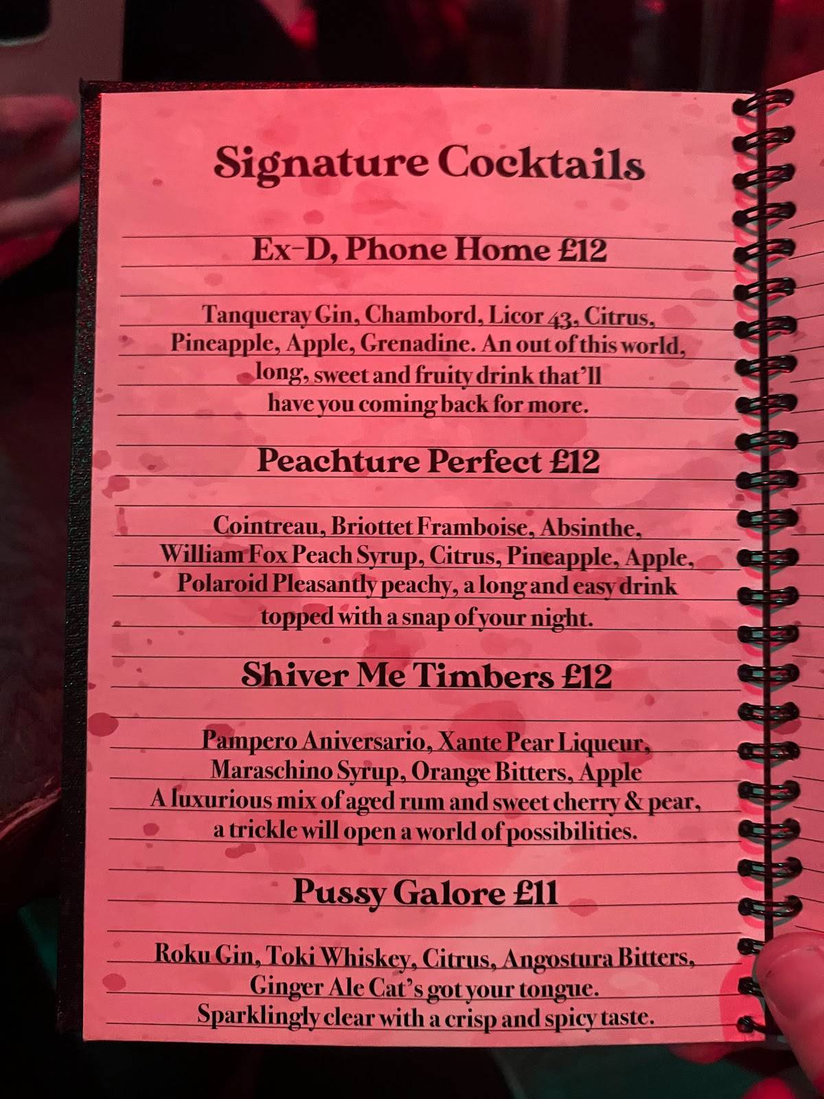 Menu at Ex-Directory pub & bar, Liverpool