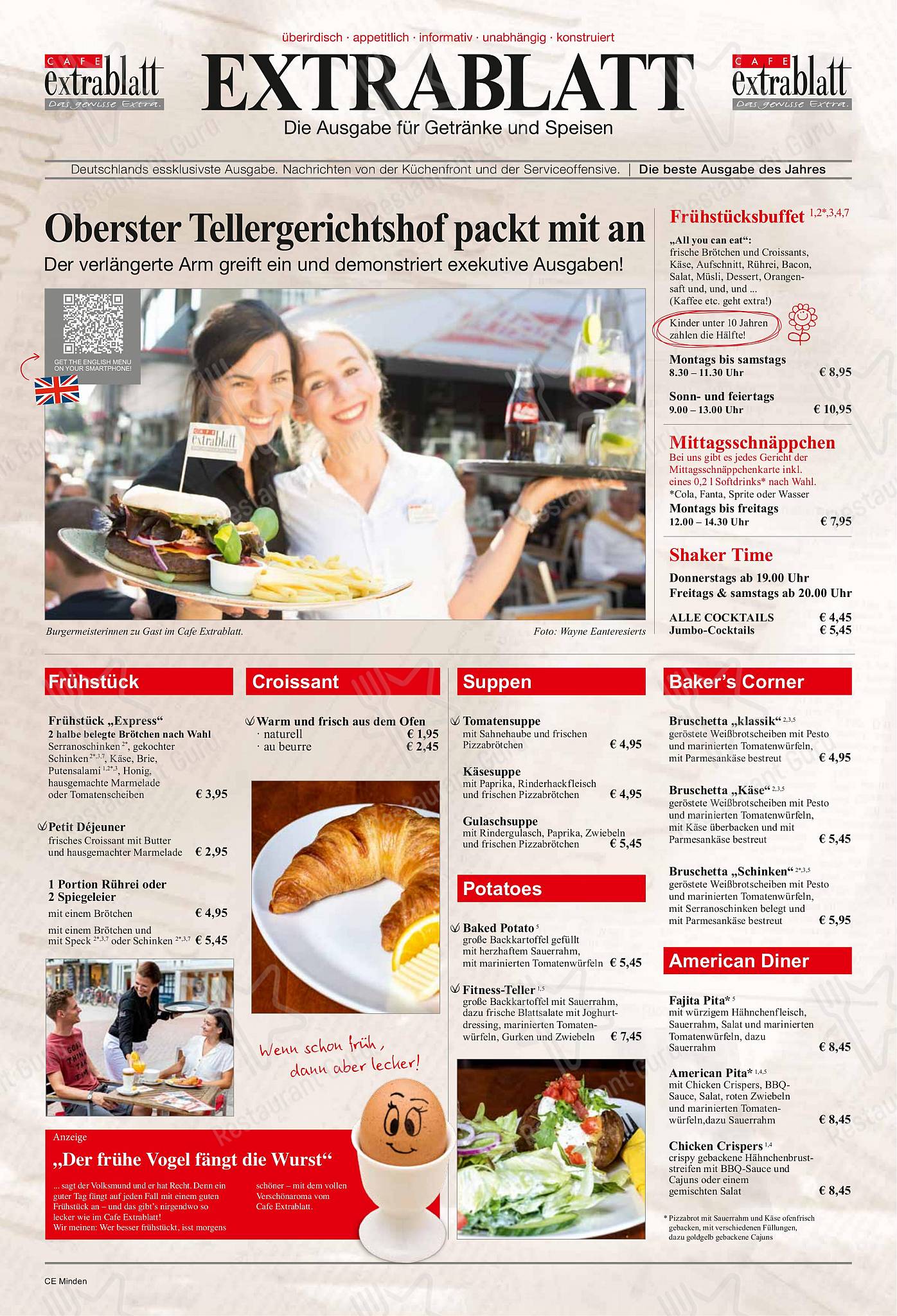 Speisekarte von Cafe Extrablatt, Minden