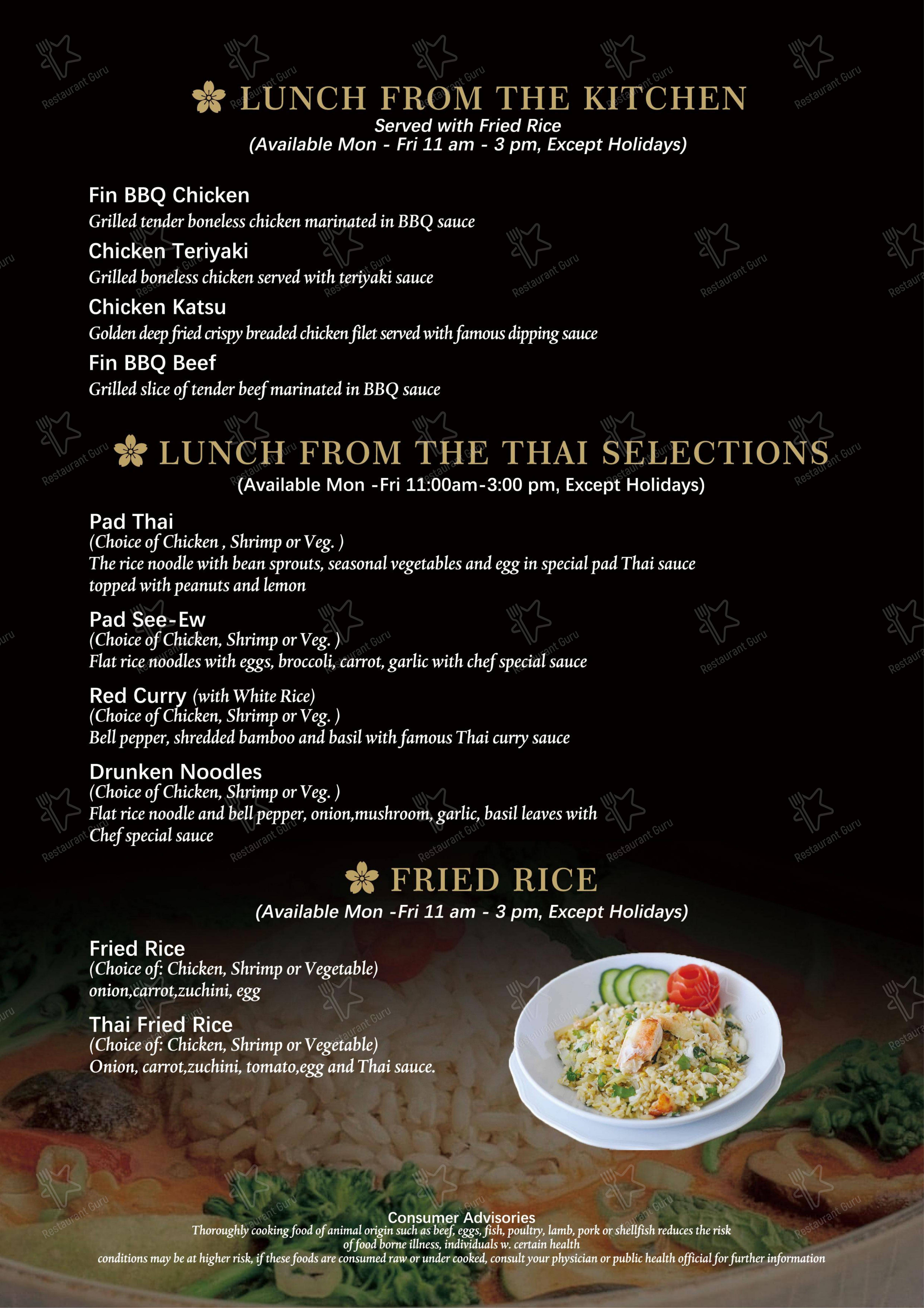 Carta del restaurante FIN Asian Cuisine, Bismarck