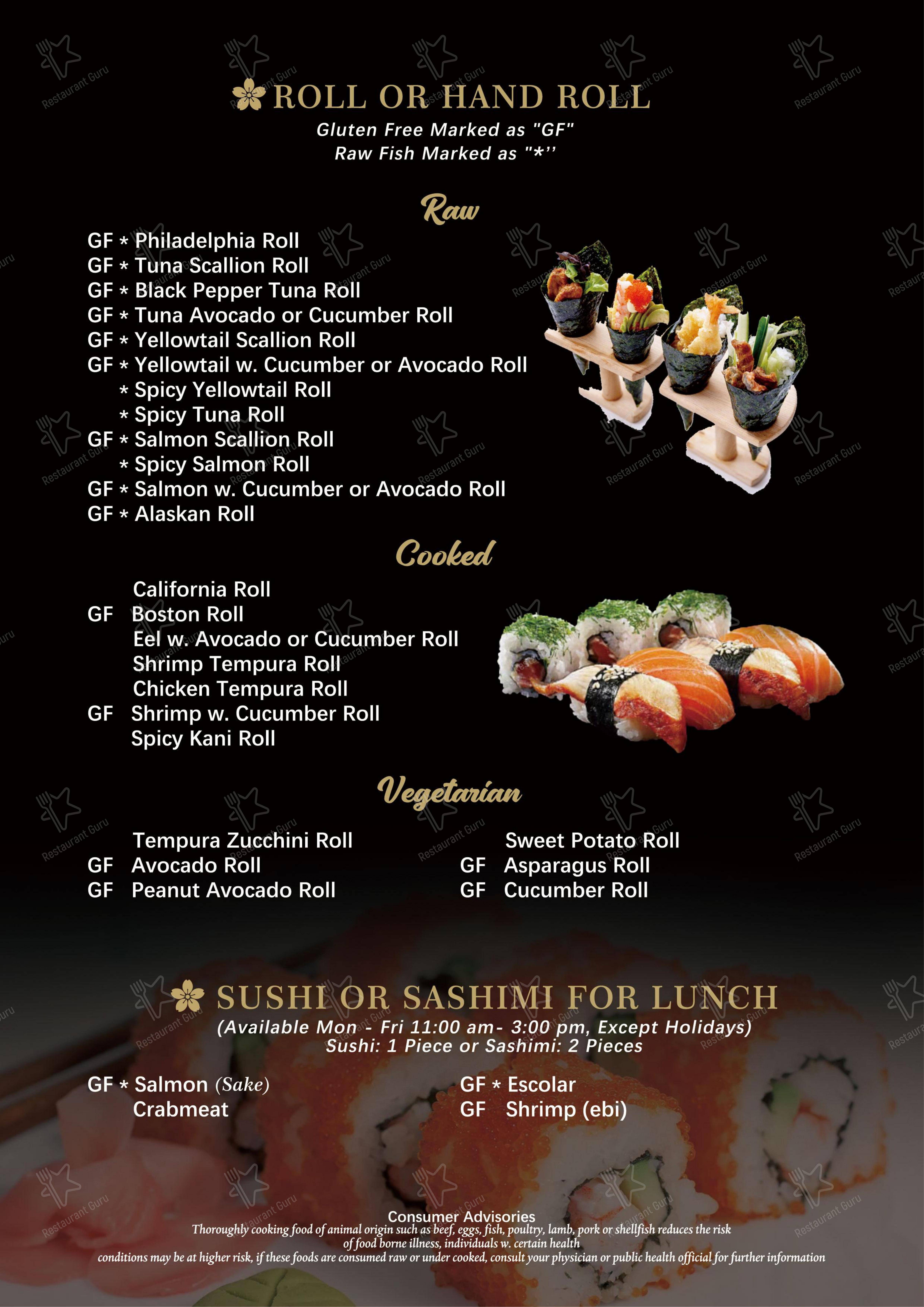 Carta del restaurante FIN Asian Cuisine, Bismarck
