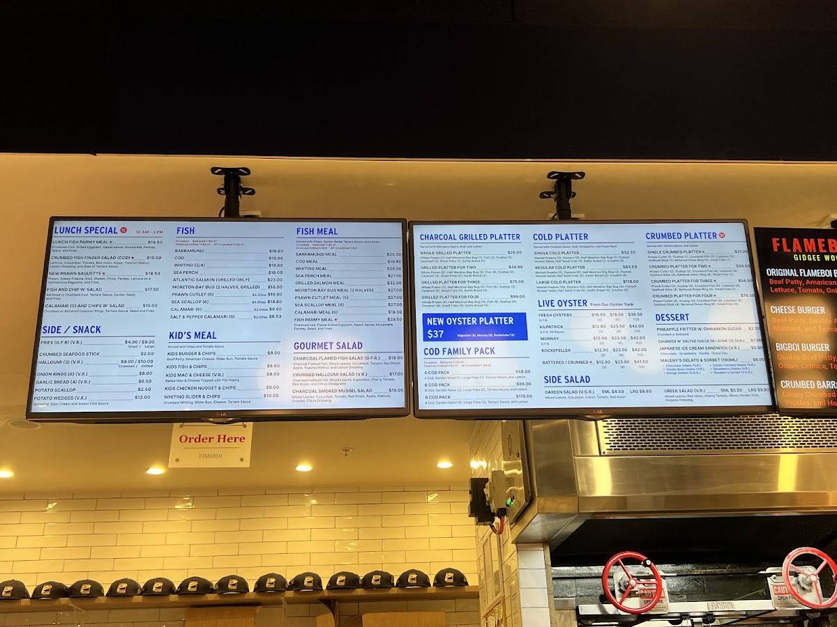 Menu at FISHBOI restaurant, Springwood