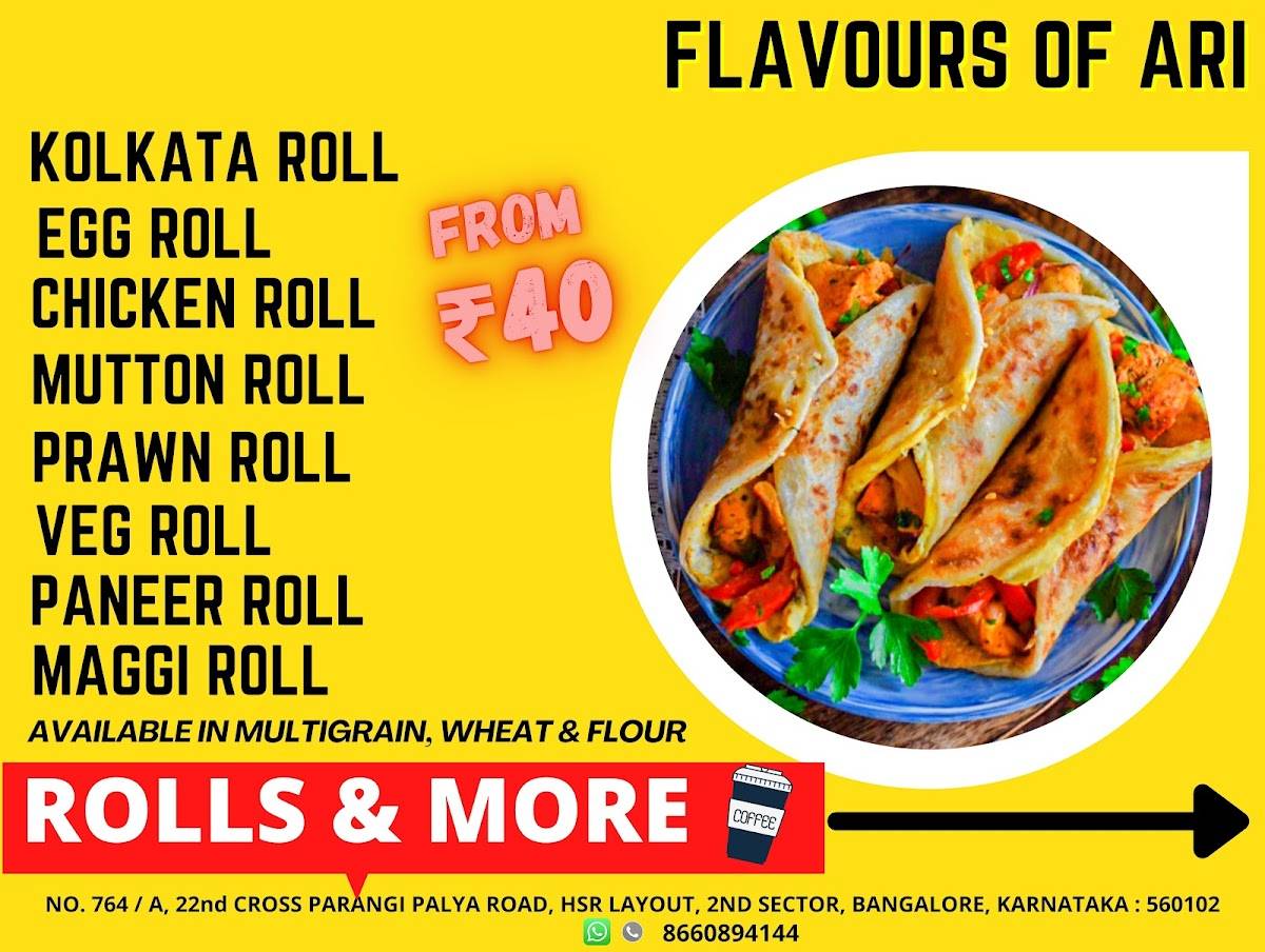 Menu at FLAVOURS OF ARI, Bengaluru