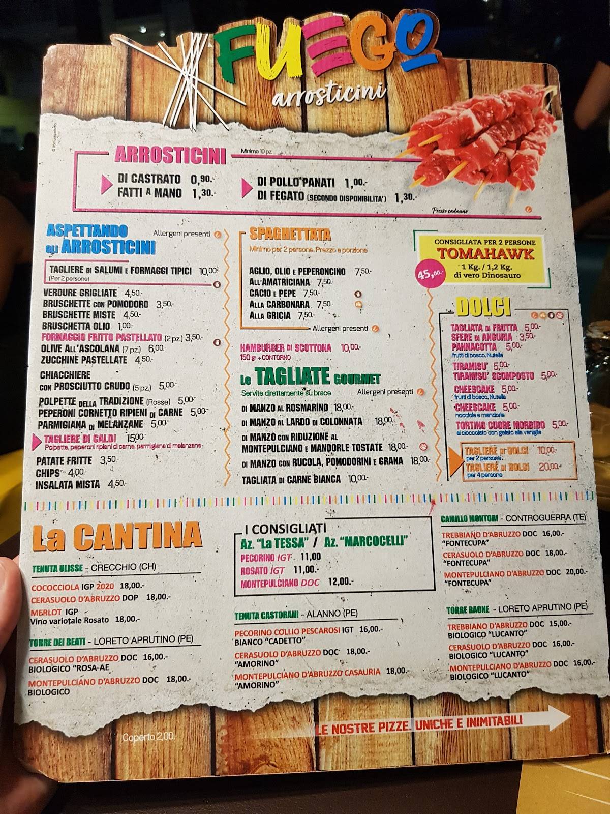 Menu da FUEGO Arrosticini ristorante, Tortoreto