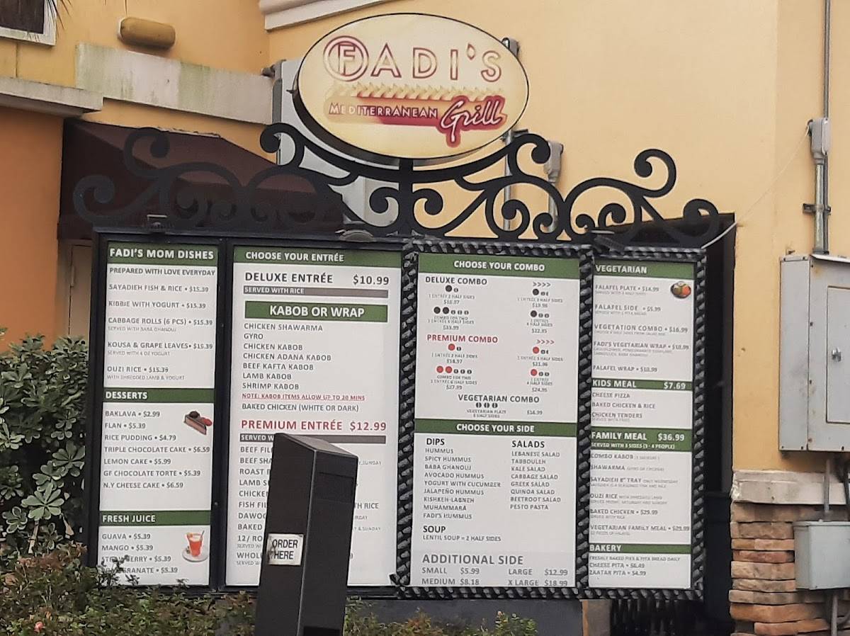 Menu at Fadi's Mediterranean Grill restaurant, Houston, Westheimer Rd ...