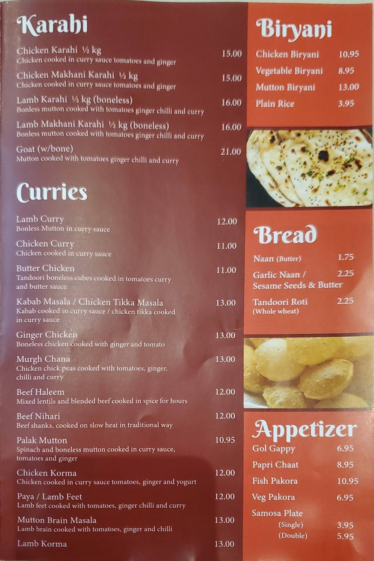 Menu at Fahad Restaurant & Banquet Hall, Calgary