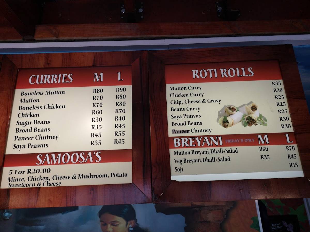 Menu at Famous Bunny restaurant, Dolphin Coast
