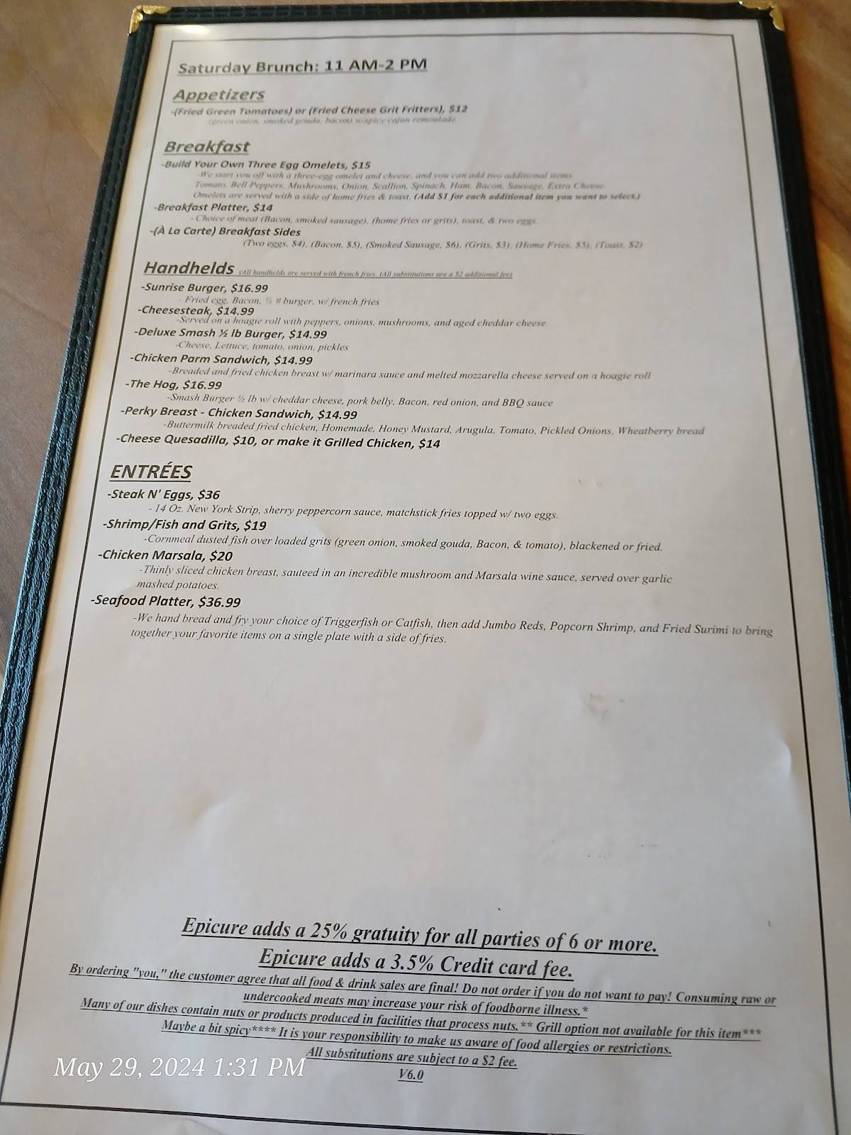 Menu at Fantail Mini Storage pub & bar, Millbrook, Downing St