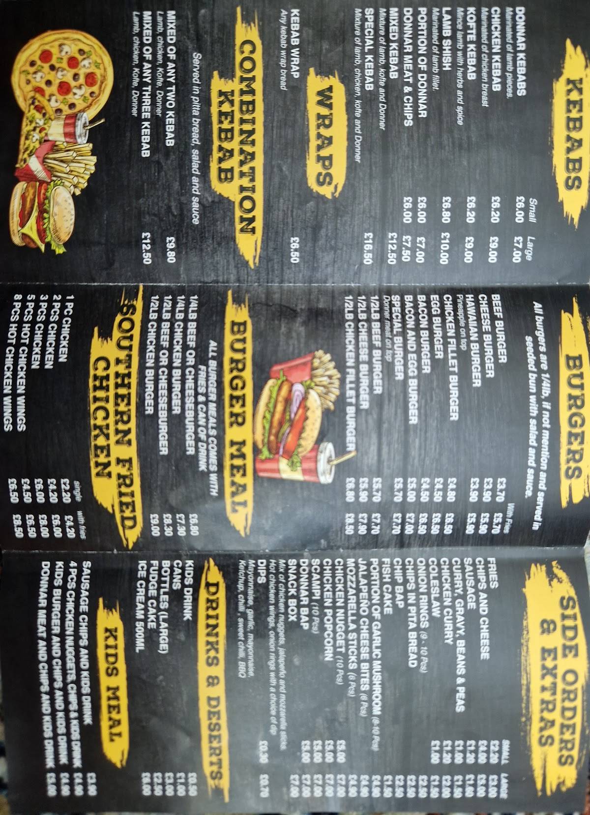 Menu at Llay Kebab & Pizza House fast food, Wrexham, Market Square