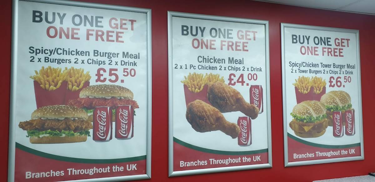Menu at UK Fried Chicken Halal fast food, Bradford, 51 Duckworth Ln