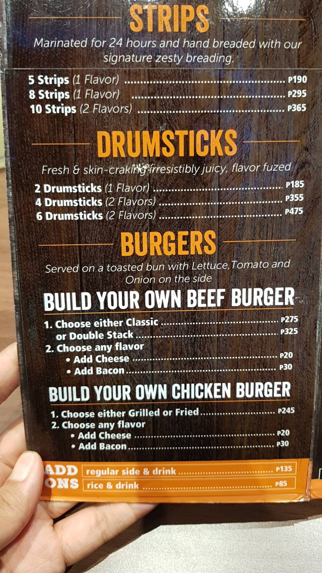 Menu at Wing Zone - Araneta Coliseum fast food, Quezon City