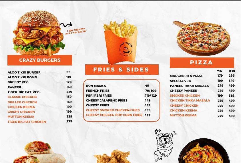 Menu at Fat Tiger Dugri Ludhiana, Ludhiana