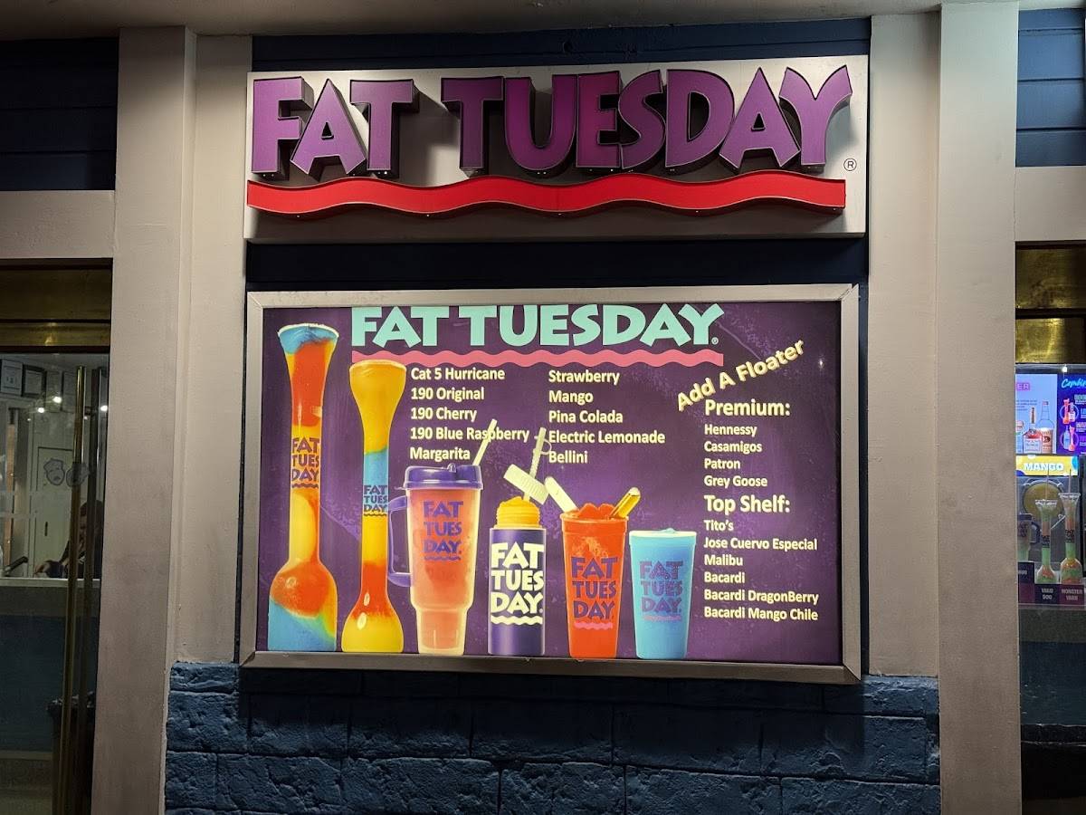 Menu at Fat Tuesday Casino Royale pub & bar, Las Vegas, S Las Vegas Blvd