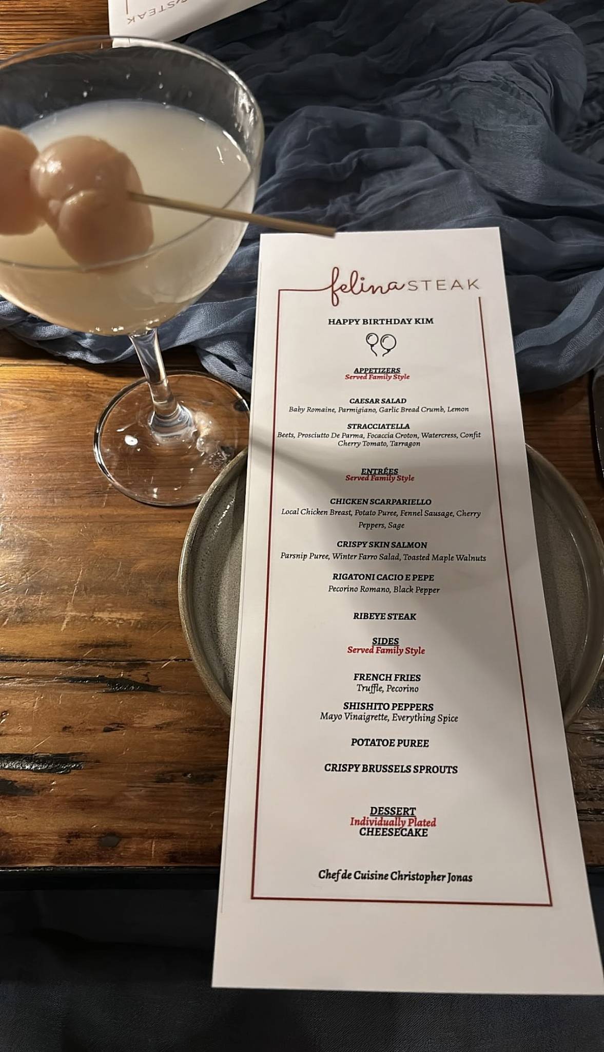 Menu at Felina Steak - Jersey City steakhouse, Jersey City