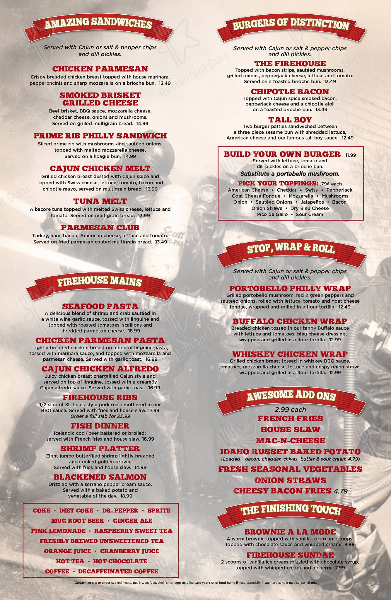 Menu at Firehouse Grille & Pub, Willoughby Hills