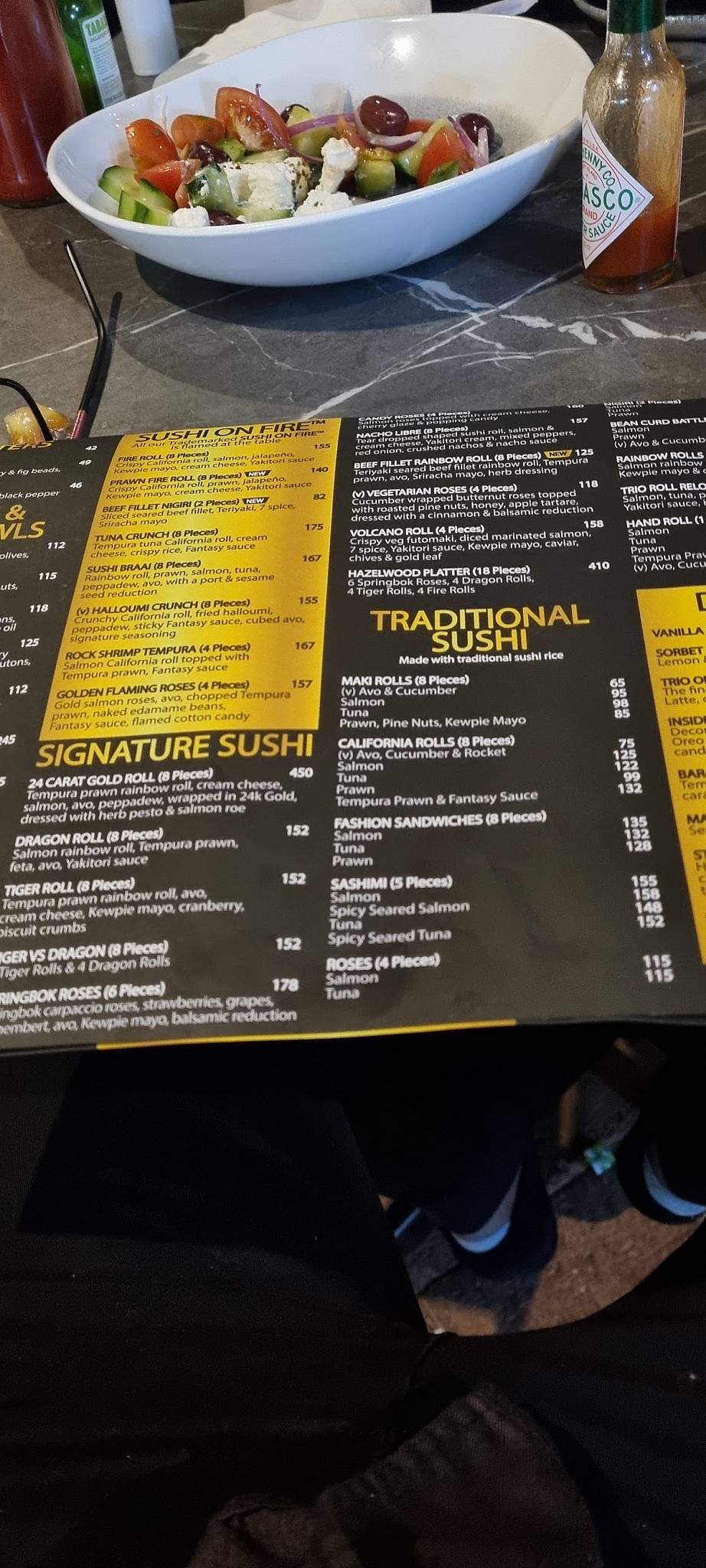 Menu at Fireroom Hazelwood restaurant, Pretoria