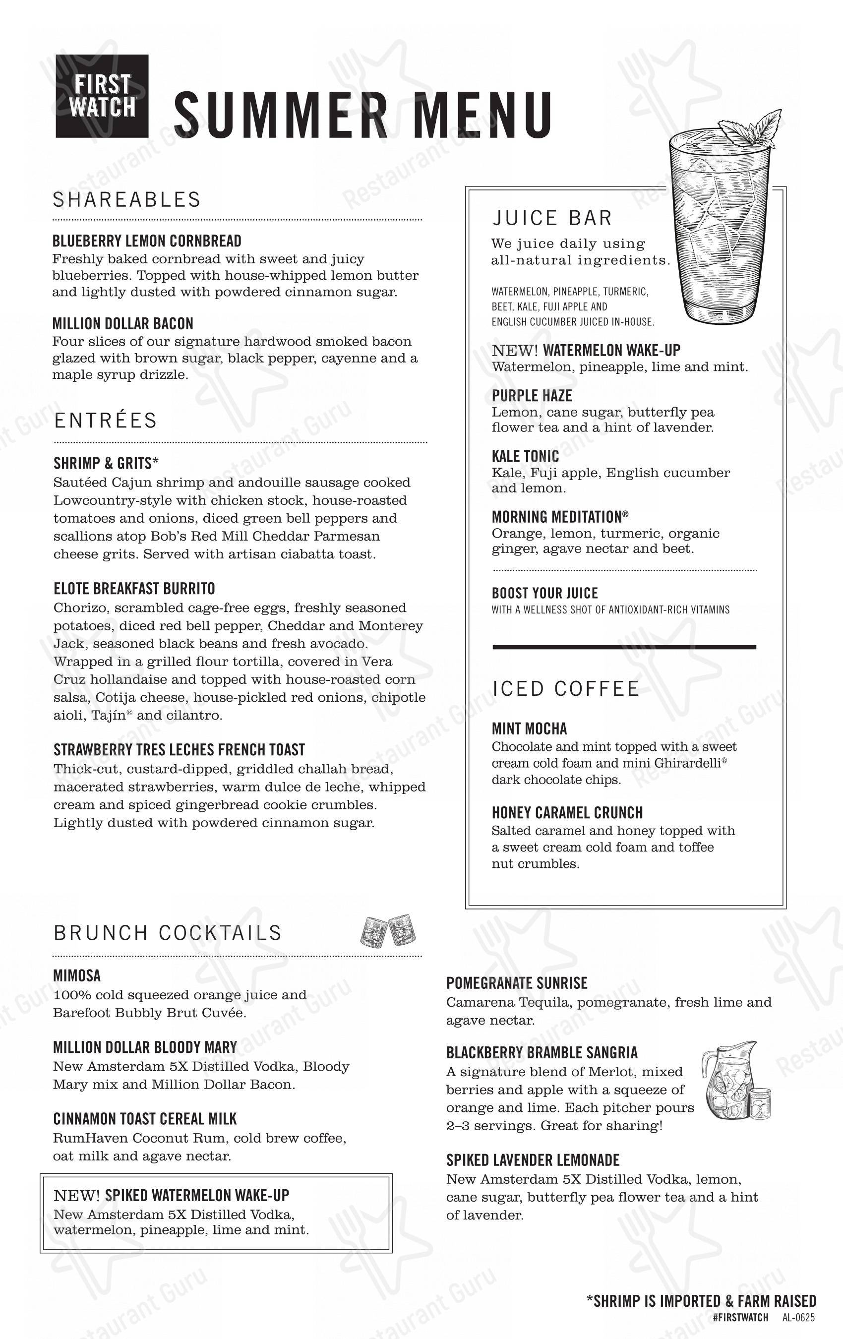 Menu at First Watch cafe, Birmingham, US-280 Ste. 128
