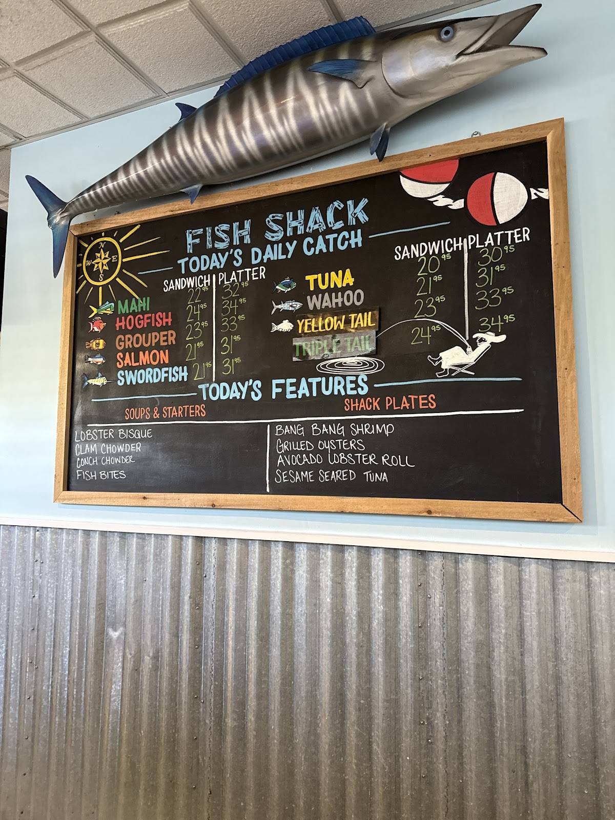 Menu at Fish Shack restaurant, Lighthouse Point, N Federal Hwy