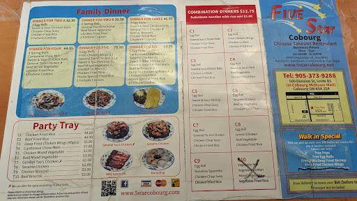 Menu at Five Star Chinese Restaurant, Cobourg