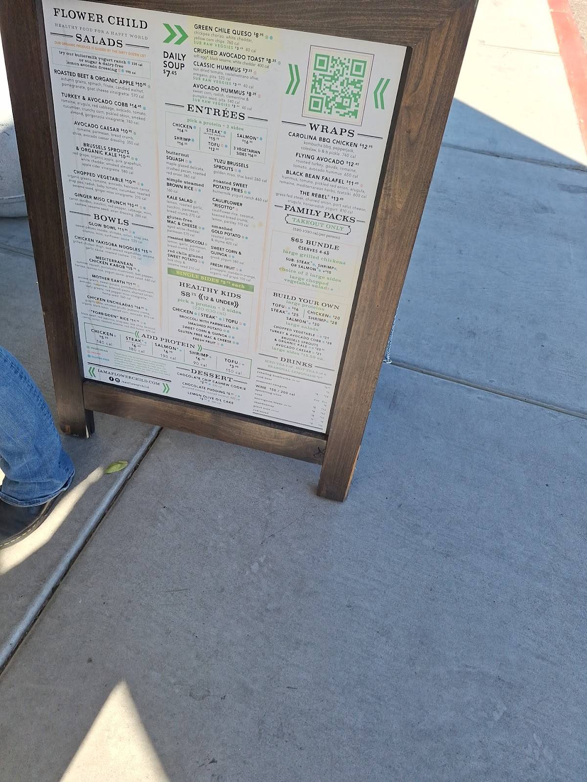 Menu at Flower Child restaurant, Gilbert, E Williams Field Rd