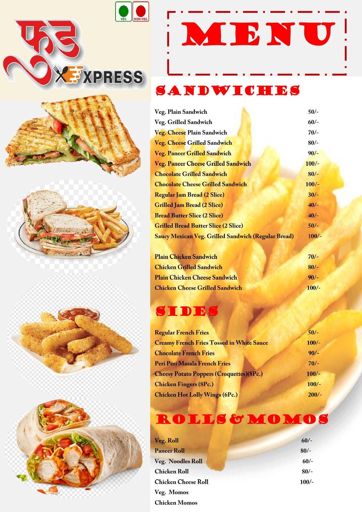 Menu at Food Express - Fast Food Centre, Mumbai, Shop No. 1