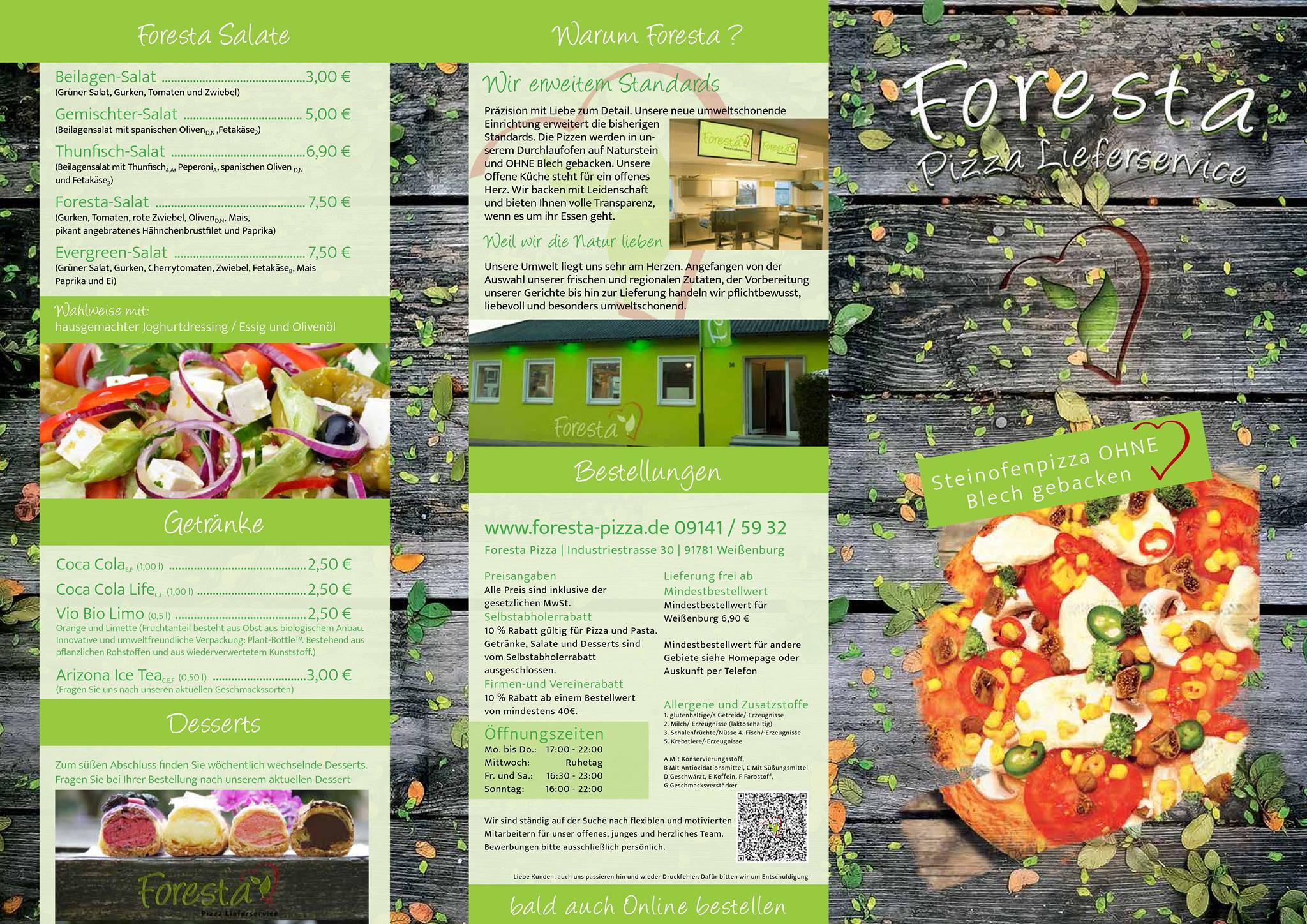 Speisekarte von Foresta Pizza Weißenburg, Weißenburg in Bayern